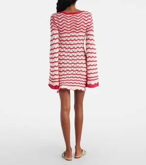 BANANHOT Rey Knitted Cotton-blend Minidress - Red