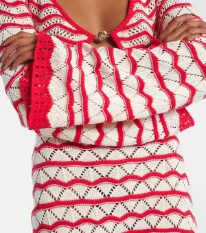BANANHOT Rey Knitted Cotton-blend Minidress - Red
