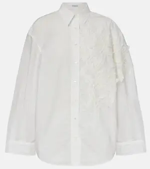 Brunello Cucinelli Embroidered Cotton-blend Poplin Shirt