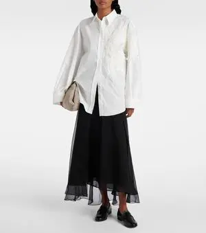Brunello Cucinelli Embroidered Cotton-blend Poplin Shirt