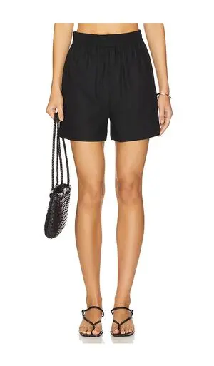 ELODIE THE LABEL Cercei Linen Shorts - Black