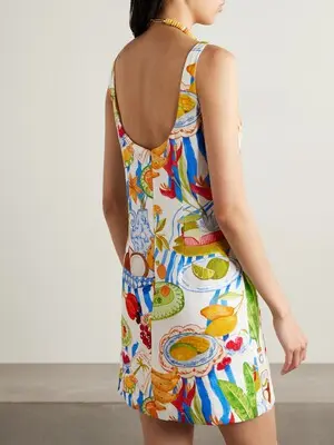 Farm Rio Printed Linen Mini Dress