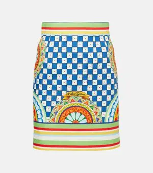 Dolce & Gabbana Cotton Patterned Mini Skirt