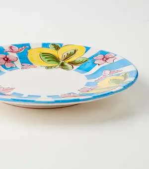 Dolce & Gabbana Taormina Striped Ceramic Dessert Plate