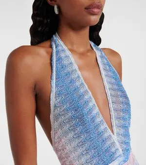 Missoni Zigzag Ombre Lame Halterneck Romper