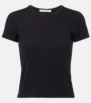SLVRLAKE Cropped Cotton Jersey T-shirt - Black
