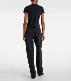 SLVRLAKE Cropped Cotton Jersey T-shirt