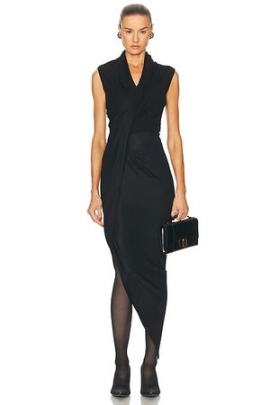 Balenciaga Asymmetrical Draped Dress - Black