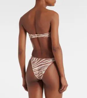 SAME Zebra Print Bandeau Bikini Top