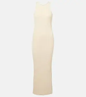 TOTEME Ribbed-knit Maxi Dress - Beige