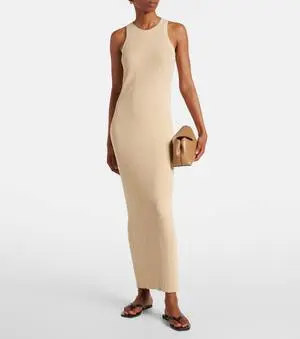 TOTEME Ribbed-knit Maxi Dress - Beige