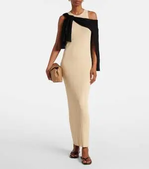 TOTEME Ribbed-knit Maxi Dress - Beige
