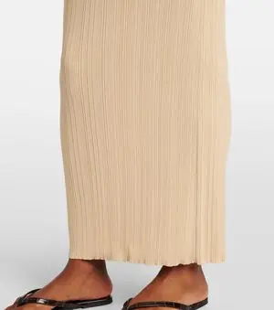 TOTEME Ribbed-knit Maxi Dress - Beige