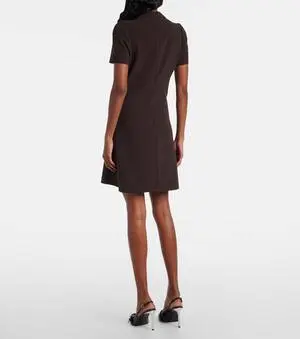 COURREGES Twill Mini Dress In Chocolate