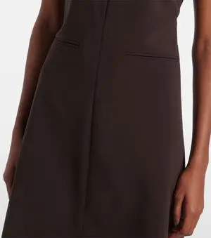 COURREGES Twill Mini Dress In Chocolate