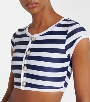SAME Grace Striped Bikini Top