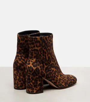 GIANVITO ROSSI Joelle 70 Leopard-print Suede Ankle Boots