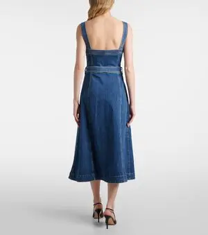 Simkhai Alba Belted Denim Midi Dress