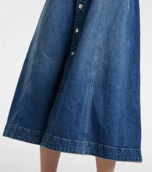 Simkhai Alba Belted Denim Midi Dress