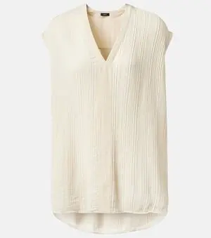 JOSEPH Lucien Pleated Top - White