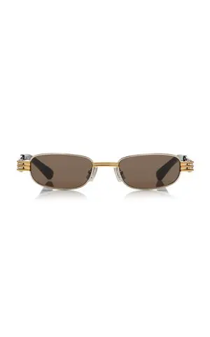 Bottega Veneta Bolt Square-frame Metal Sunglasses - Brown