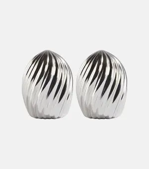 L'Objet Ripple Spice Jewels Salt And Pepper Shakers - Silver