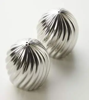 L'Objet Ripple Spice Jewels Salt And Pepper Shakers - Silver