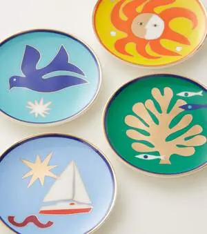 Jonathan Adler Playa Set Of 4 Porcelain Coasters