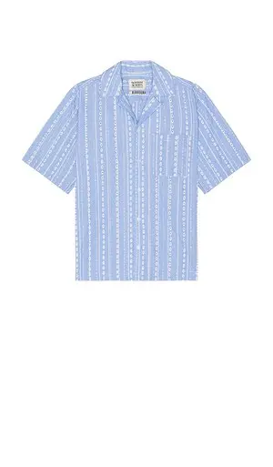 Scotch & Soda Striped Short Sleeve Shirt In . Also - Blue