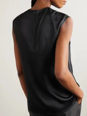 Stella McCartney Sleeveless Satin Top - Black