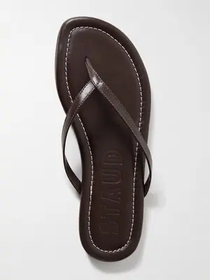 Staud Freja Leather Flip Flops
