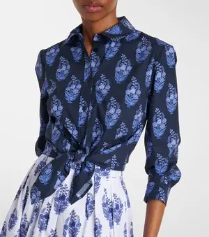 Carolina Herrera Floral Print Cotton-blend Shirt
