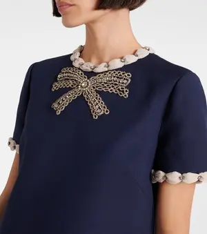 Valentino Garavani Crepe Couture Embellished Mini Dress