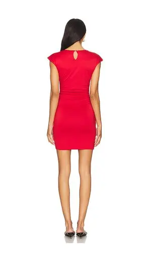 Superdown Ruched Mini Dress With Keyhole Detail