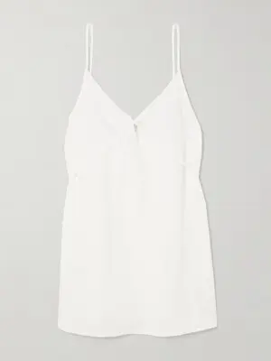 DEIJI STUDIOS Linen Mini Dress With Tie Detail - White