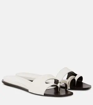 Tory Burch Leather Open Toe Sandals - White