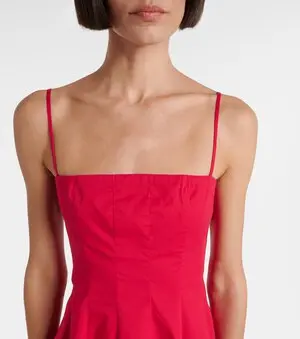Staud Wylie Cotton Mini Dress - Red