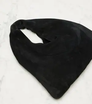 THE ROW Bindle Small Suede Top-handle Bag - Black