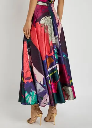 ROKSANDA Ameera Printed Silk-satin Midi Skirt - Multi Print