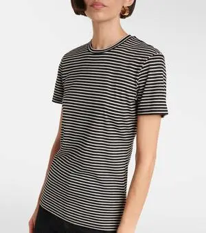 NILI LOTAN Lana Striped Cotton-blend T-shirt