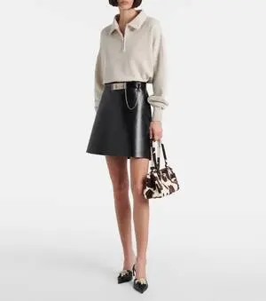 Prada Belted Leather Mini Skirt