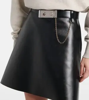 Prada Belted Leather Mini Skirt