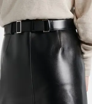 Prada Belted Leather Mini Skirt