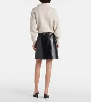 Prada Belted Leather Mini Skirt