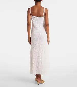 Bottega Veneta Fish Lace Cotton And Silk Maxi Dress