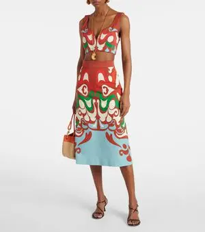 La DoubleJ Baia Printed Cotton-blend Crop Top - Multicoloured
