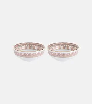 La DoubleJ Set Of 2 Porcelain Snack Bowls - Multicoloured