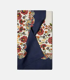 La DoubleJ Windflower Placee Linen Tablecloth - Blue