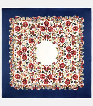 La DoubleJ Windflower Placee Linen Tablecloth - Blue
