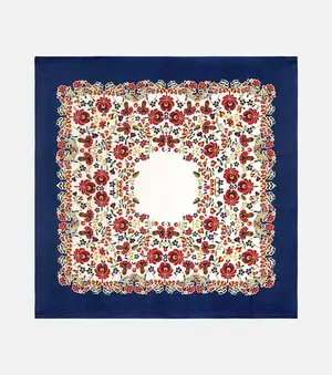 La DoubleJ Windflower Placee Linen Tablecloth - Blue